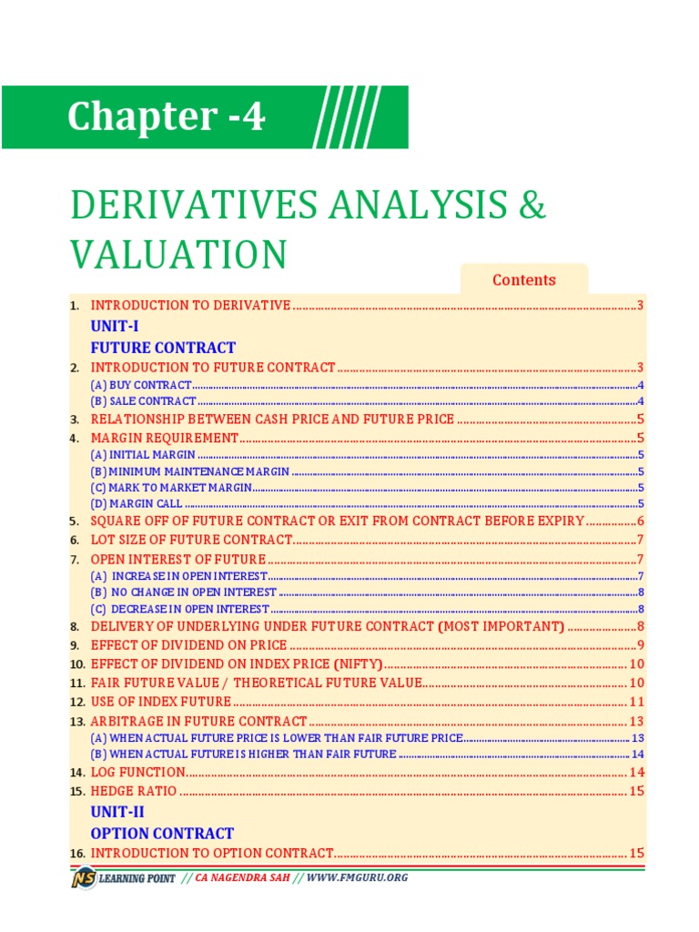 4 - Derivative Concept Summary | PDF | Futures Contract | Margin (Finance)