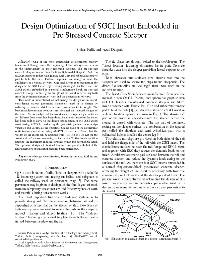 Sgci Insert Design | PDF | Stress (Mechanics) | Track (Rail Transport)