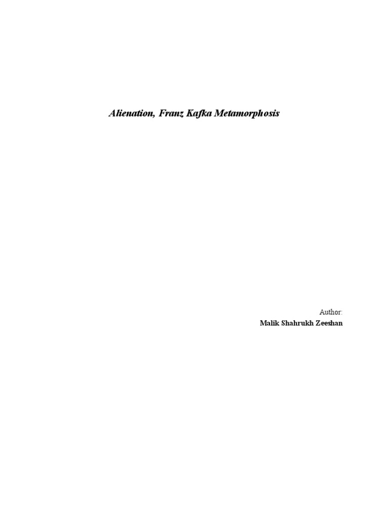 Kafka's Alienation Explored | PDF | Franz Kafka | The Metamorphosis
