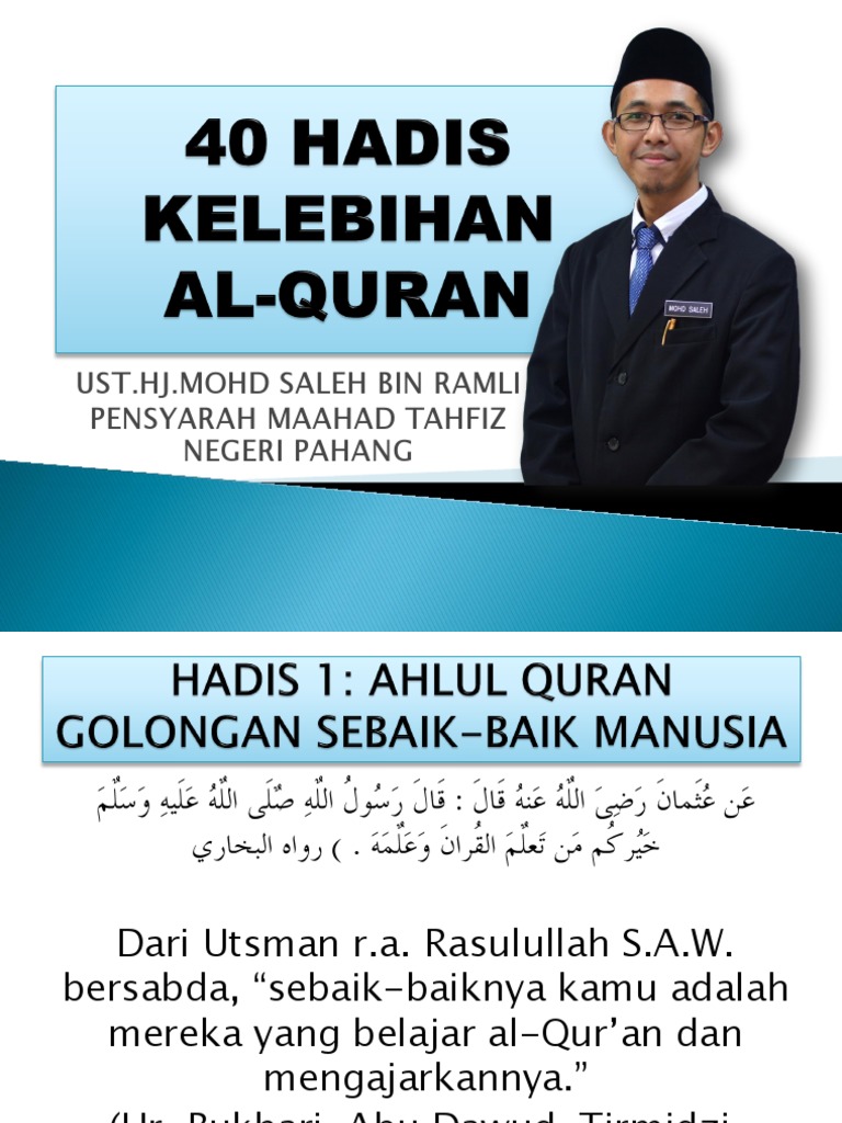40 Hadis Kelebihan Al-Quran | PDF | Agama & Spiritualitas