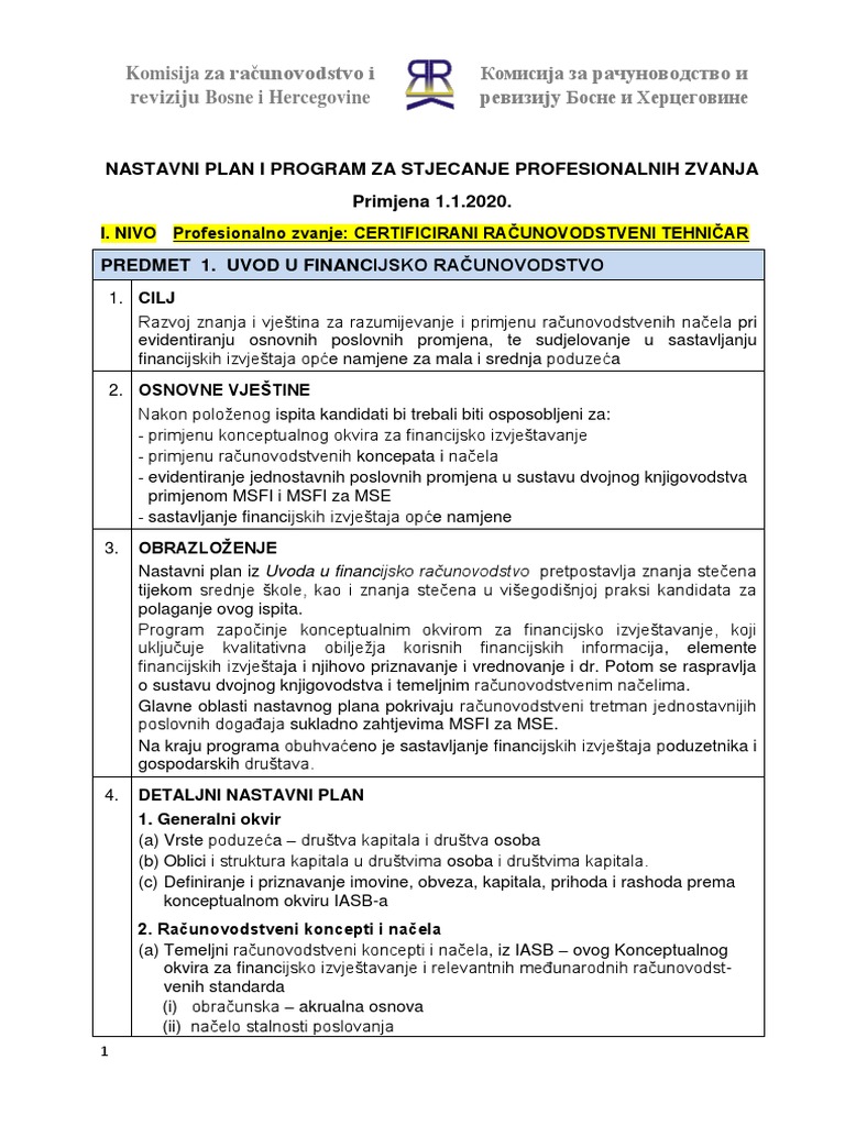 Novi Nastavni Plan I program-NPP - P1-P14 - 2019 - HR | PDF