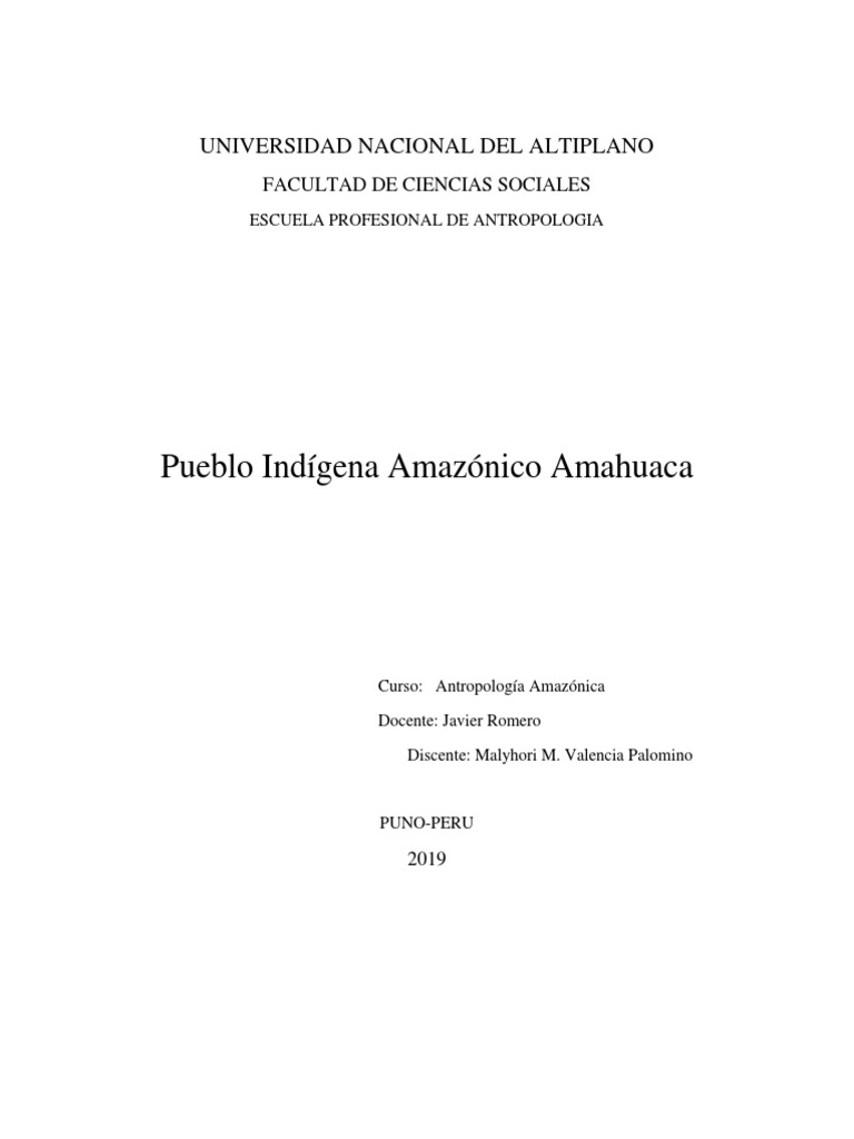 Etnografía del Pueblo Amahuaca en Perú | PDF | Perú | Idiomas