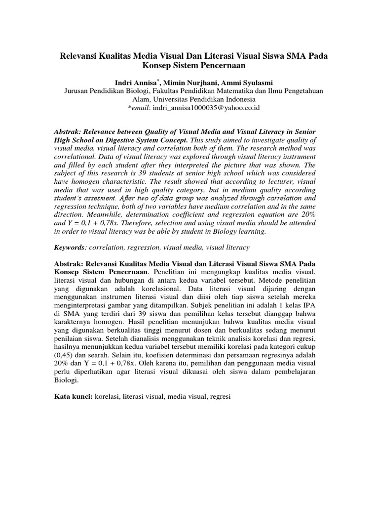 Visual Literasi Di SMA | PDF
