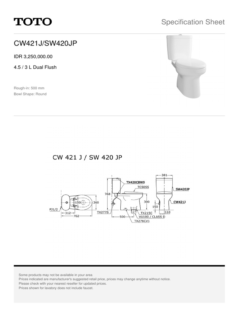 Dual Flush Toilet Specs & Price | PDF | Home & Garden