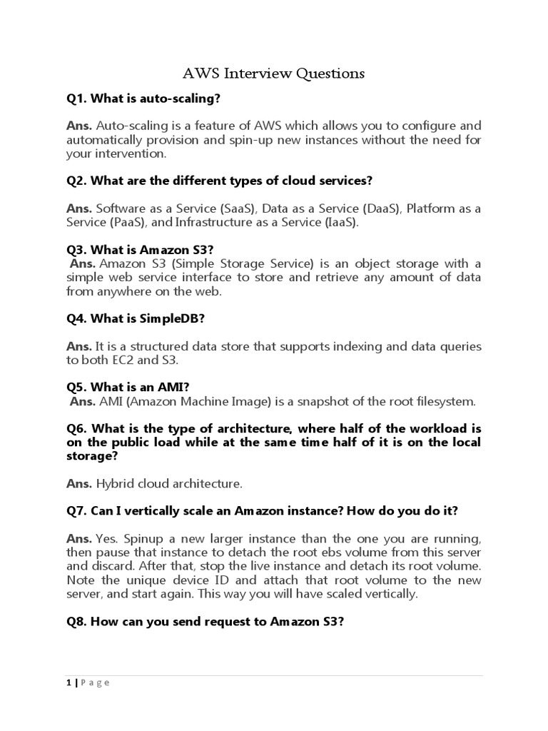 AWS Interview Questions | PDF | Cloud Computing | Virtual Private Network