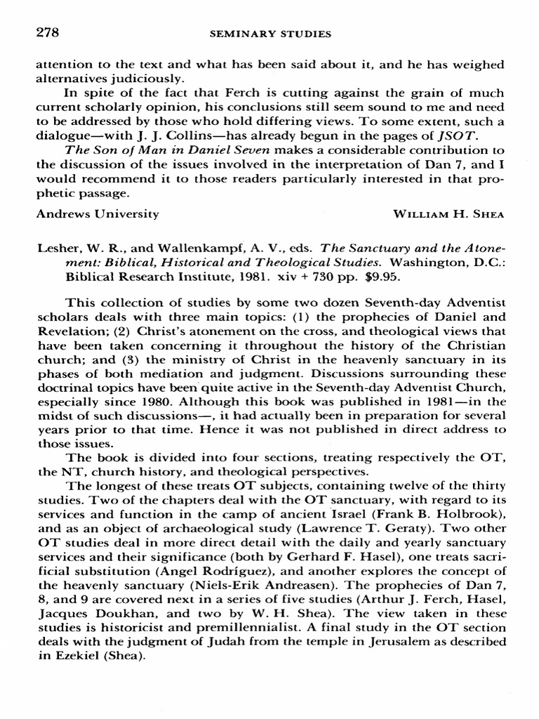 The Sanctuary and The Atonement - Biblical Historical and Theolo PDF ...