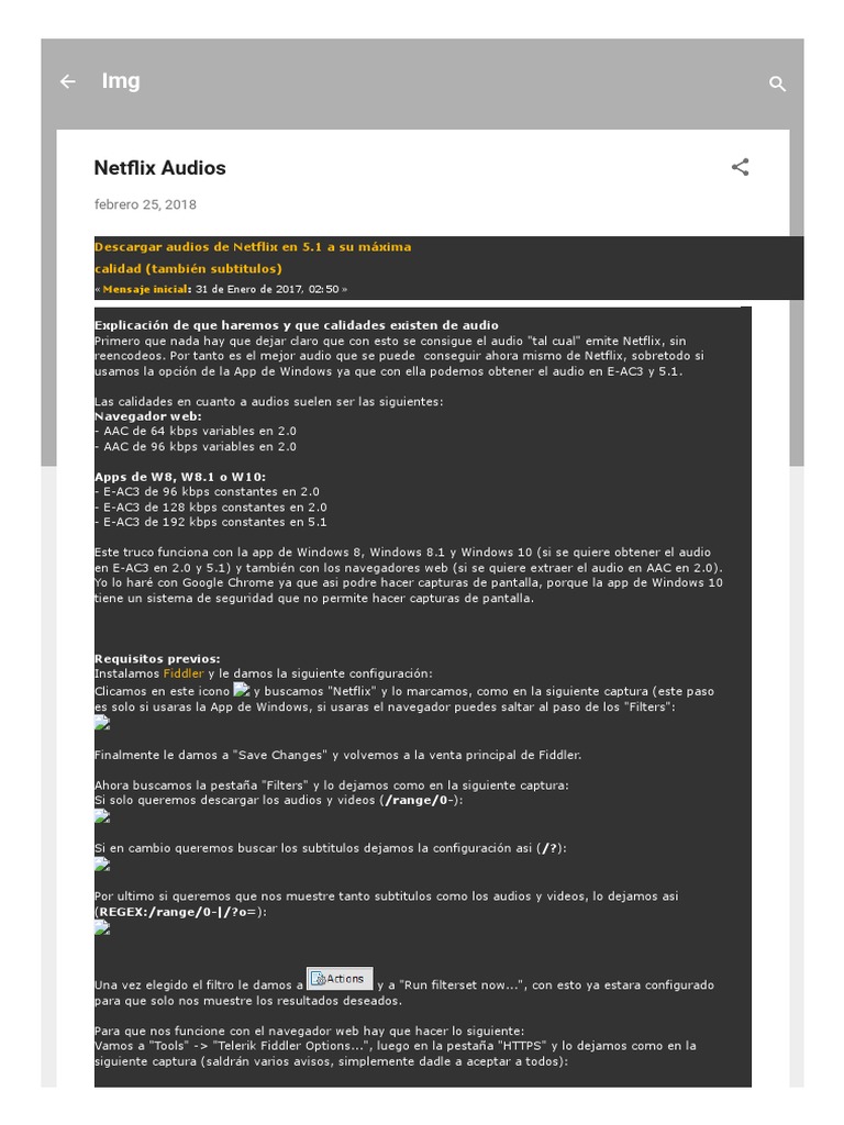 Netflix Audios PDF | PDF | Aplicación movil | Windows 10