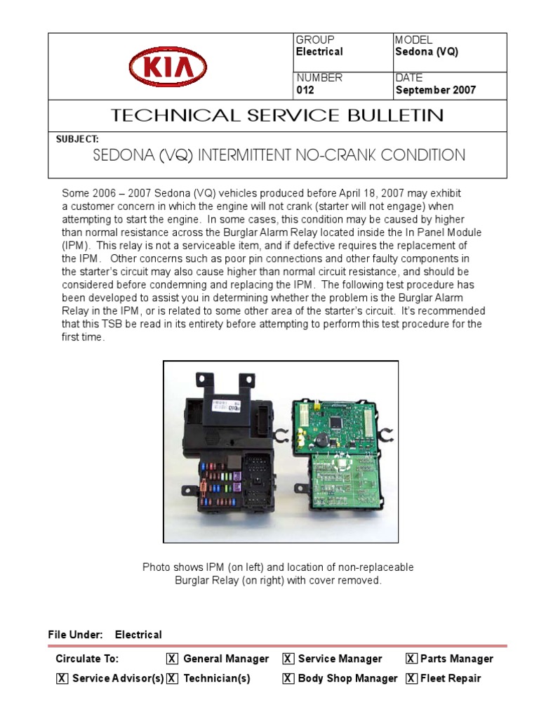 No Start No Crank Pdf Relay Electrical Connector