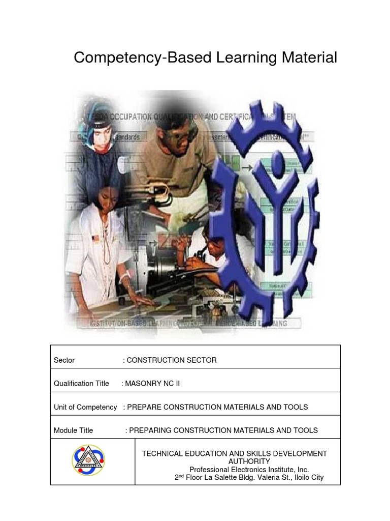 CBLM 1 - Masonry NC Ii Common 1 | PDF | Masonry | Economic Sectors