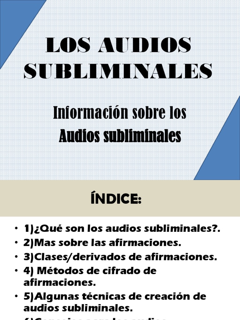 Los Audios Subliminales | PDF | Conceptos psicologicos
