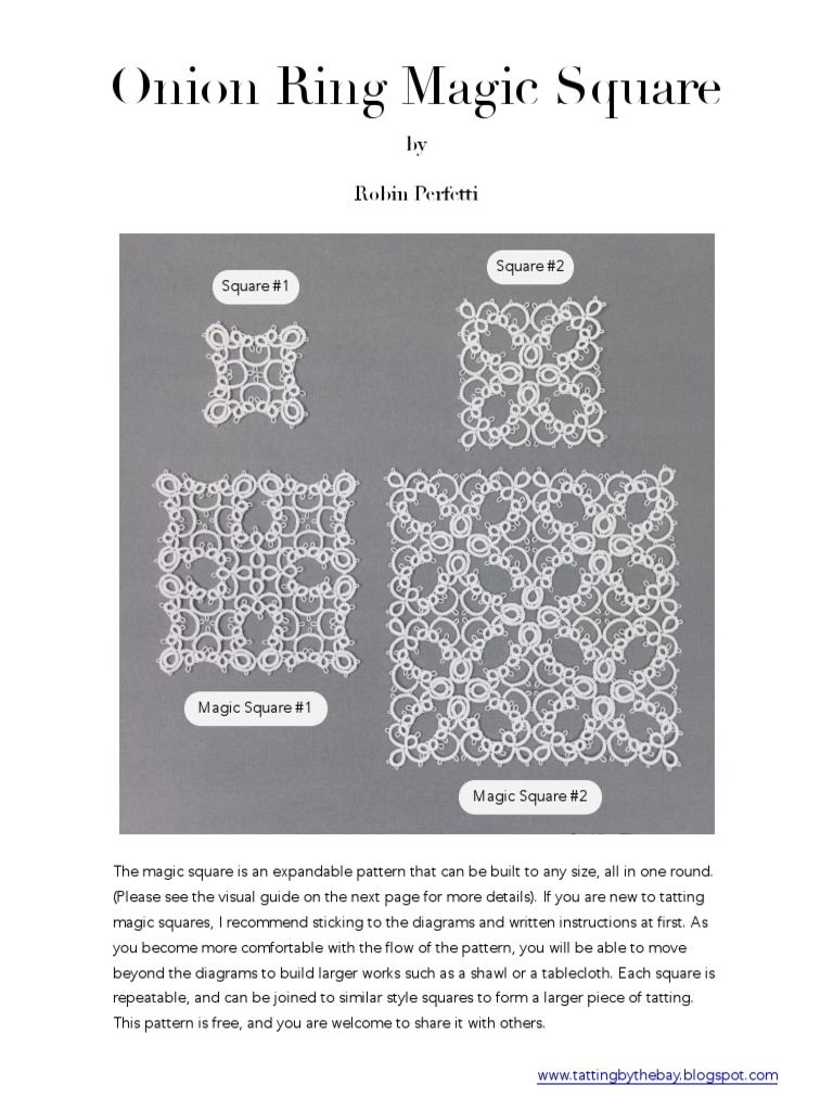 Onion Ring Magic Square | PDF | Tatting | Teaching Mathematics