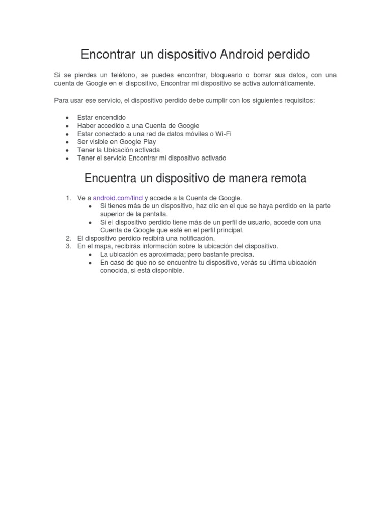Encontrar Un Dispositivo Android Perdido | PDF | Derecho