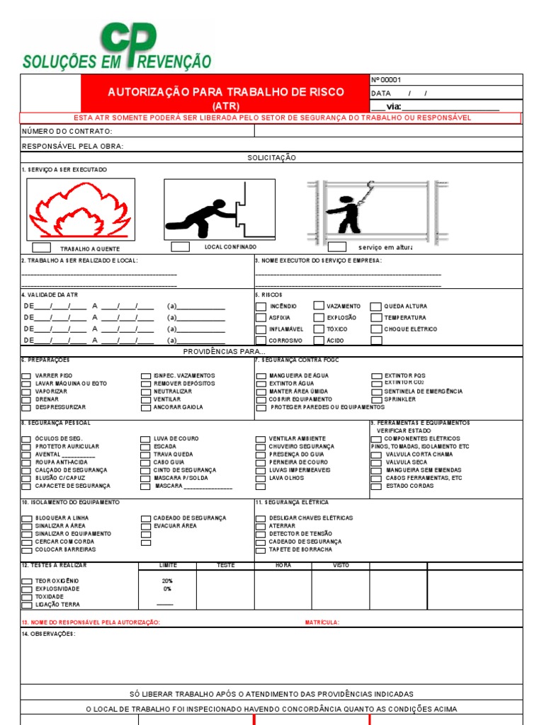 ATR - Autorizacao para trabalho de risco