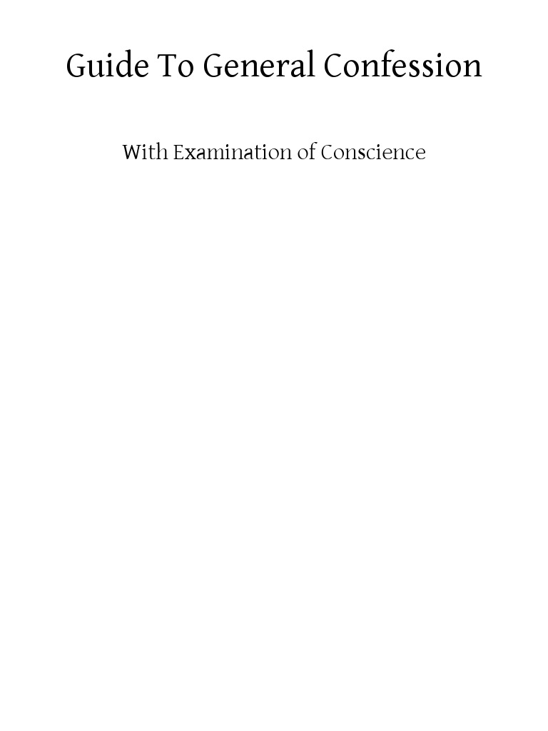General Confession Guide and Preparation | PDF | Confession (Religion ...