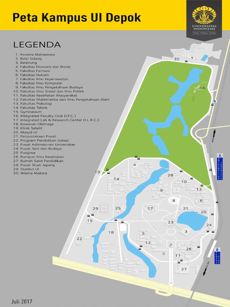 Peta Kampus Universitas Indonesia Depok Tahun 2017 | PDF
