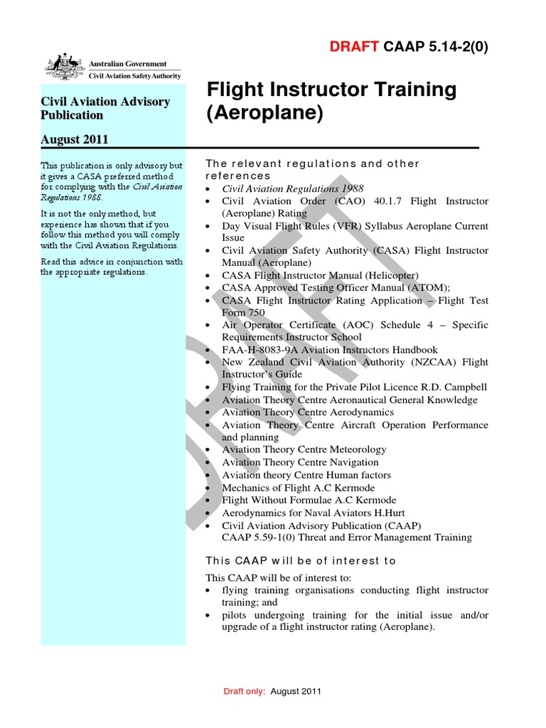 Flight Instructor Training Aeroplane PDF | PDF | Flight Instructor ...