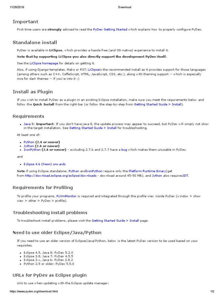 PyDev For Eclipse Setup PDF | PDF | Eclipse (Software) | Java ...