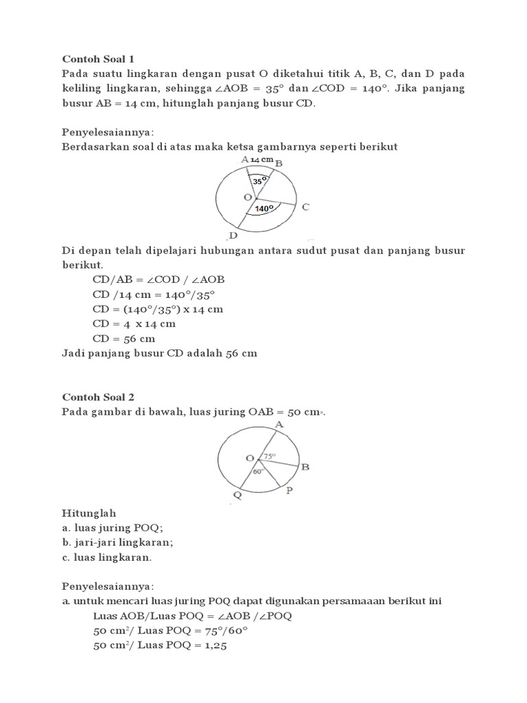 Soal Panjang Busur | PDF