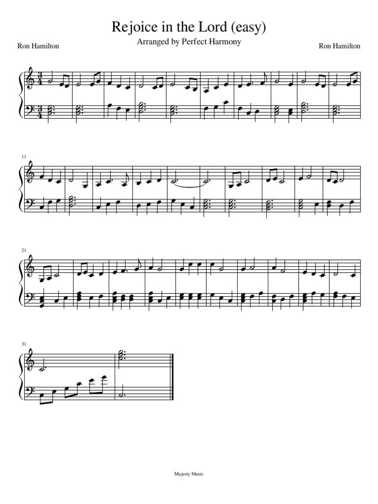 Rejoice in The Lord Easy | PDF