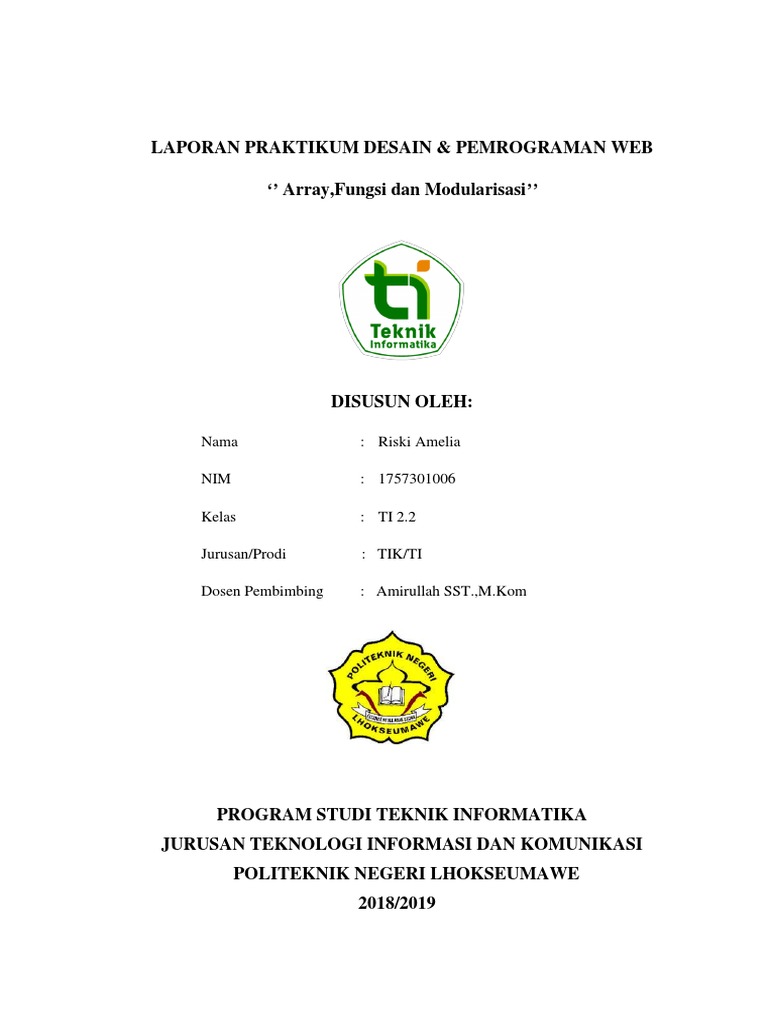 Praktikum PHP: Array, Fungsi, Modularisasi | PDF | Komputer