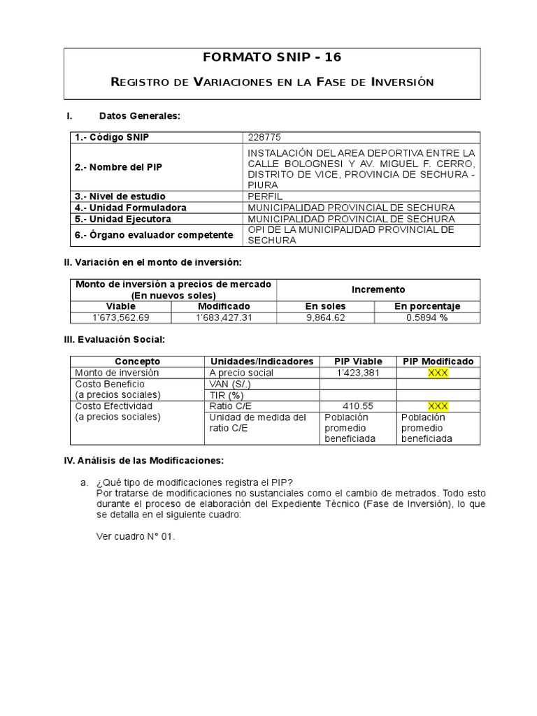 Formato SNIP 16 - 24.02.14 | PDF | Agua | Naturaleza