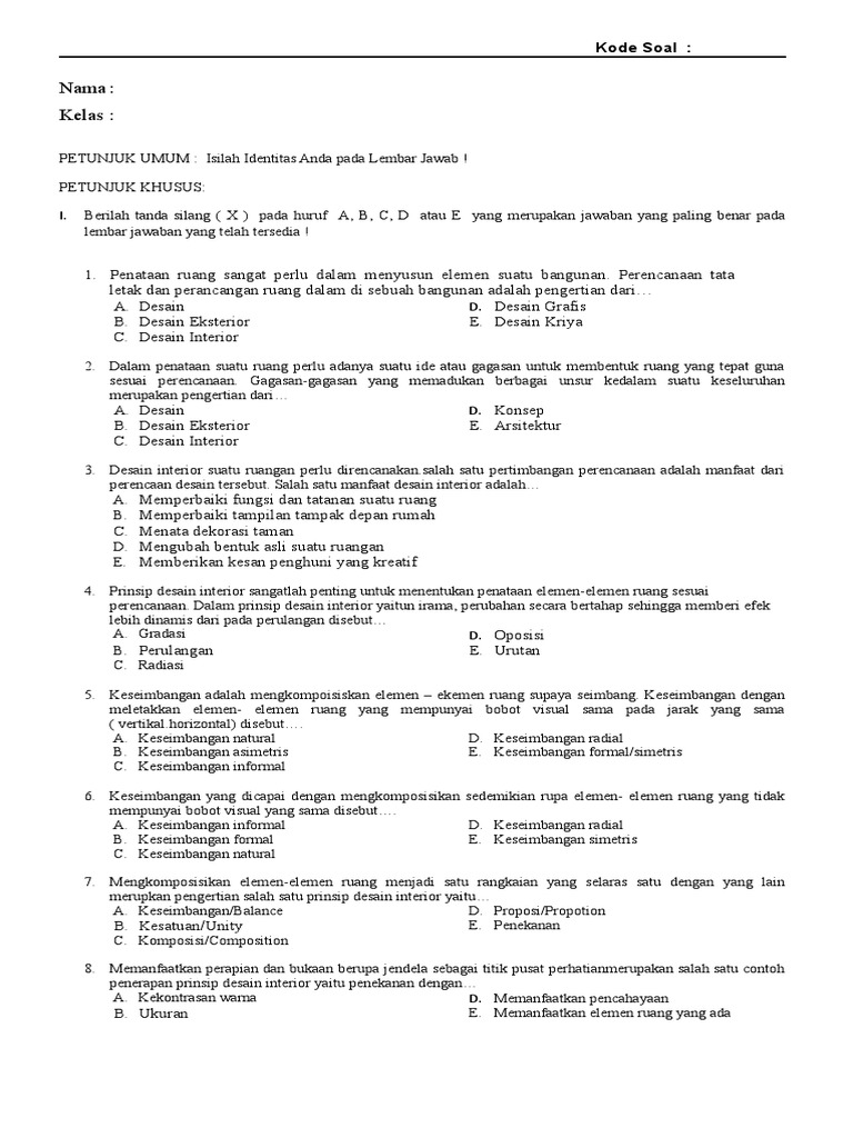 Latihan Soal APLDPIG XI DPIB UAS Gasal 1819 | PDF