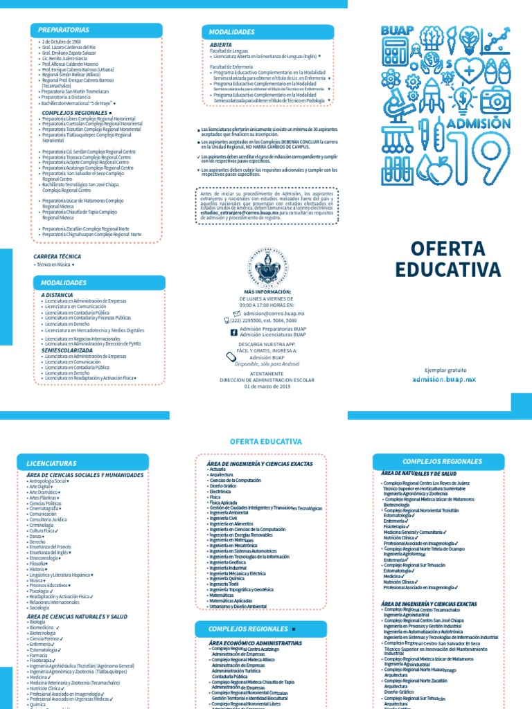 Oferta Educativa Buap 2023 Pdf