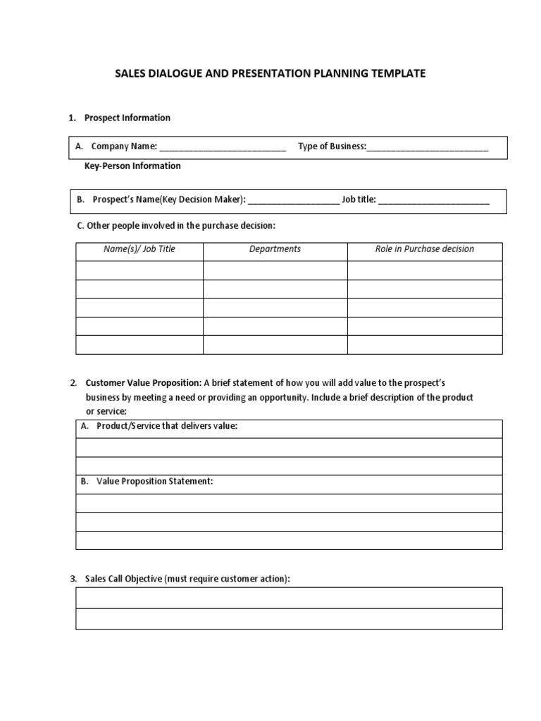 Sales Dialogue Planning Template | PDF | Motivation | Motivational