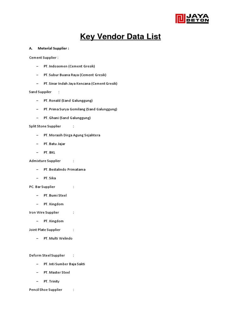 Construction Vendor Directory | PDF