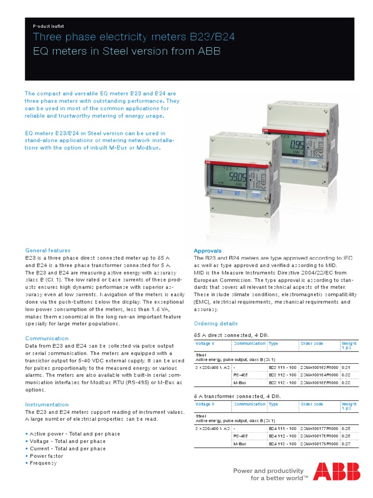 ABB B23 112-100 Energy Meter Modbus Setup, 59% OFF