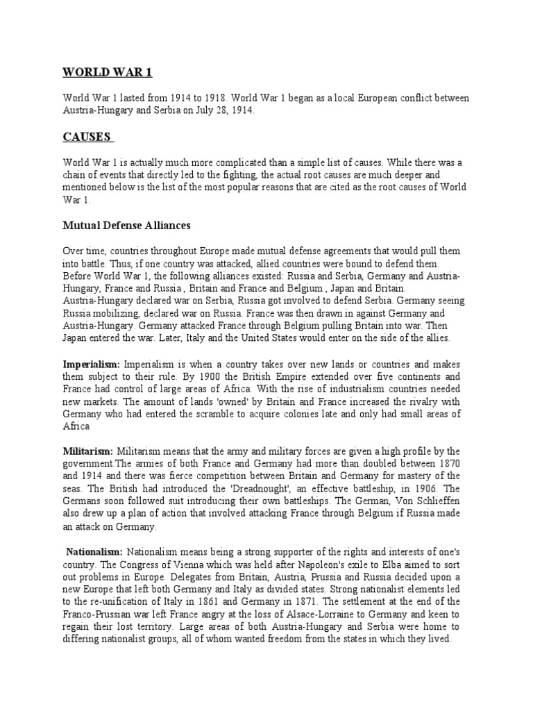 World War 1 & 2 Causes | PDF | Allies Of World War I | Neville Chamberlain