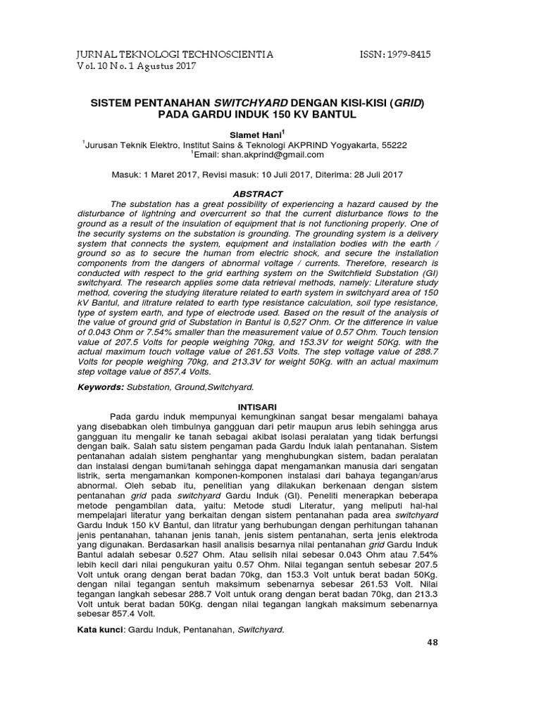 Grounding On Switchyard | PDF | Electrical Substation | Power (Physics)