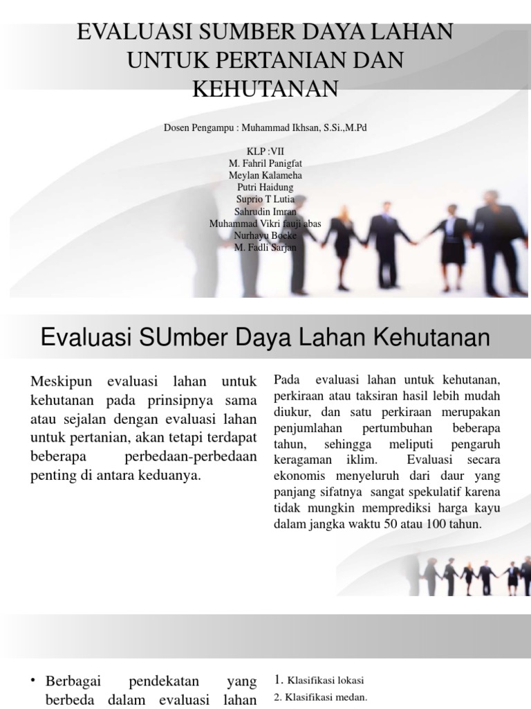Evaluasi Sumber Daya Lahan Untuk Pertanian Dan Kehutanan | PDF