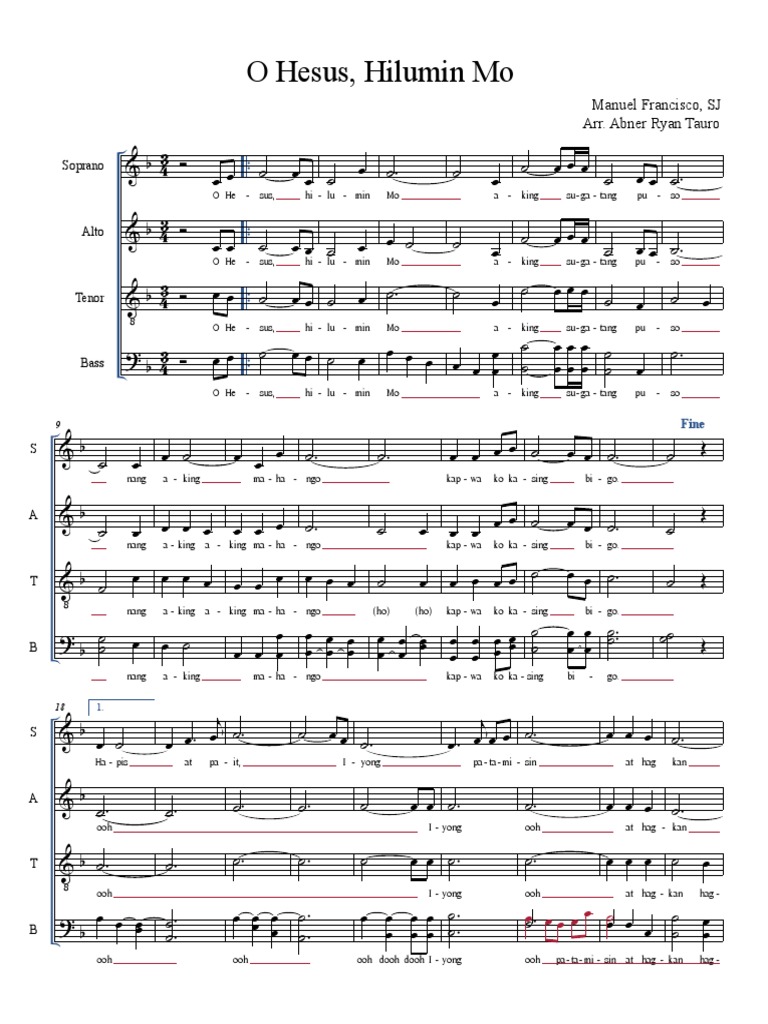 O Hesus, Hilumin Mo - SATB PDF | PDF | Leisure | Business