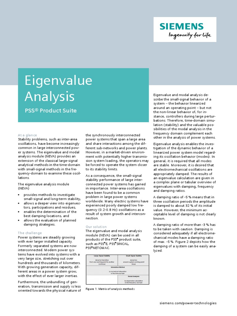 Eigenvalue Analysis-PSSE PDF | PDF | Stability Theory | Eigenvalues And Eigenvectors
