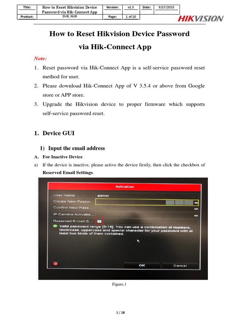 Reset Hikvision Password via App | PDF | Qr Code | Password