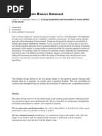 Mission, Vision and Values of Adidas | PDF