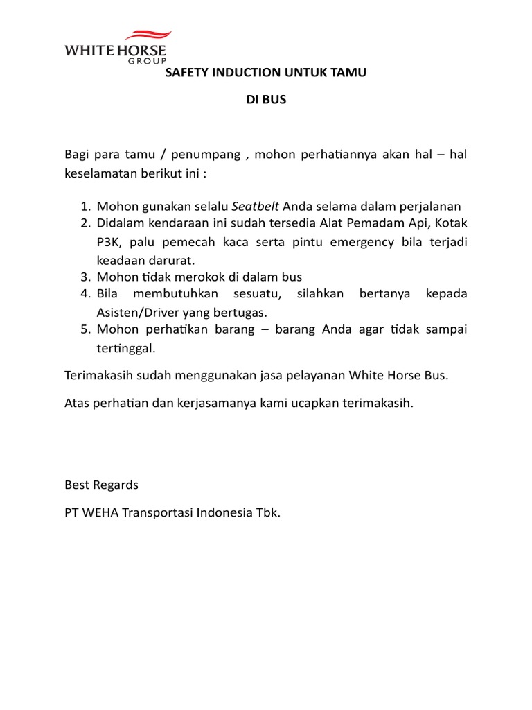 Safety Induction Untuk Tamu | PDF