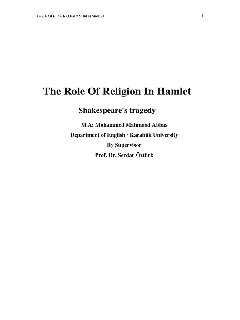 The Role of Religion in Shakespeare's Hamlet | PDF | Hamlet | Ghosts