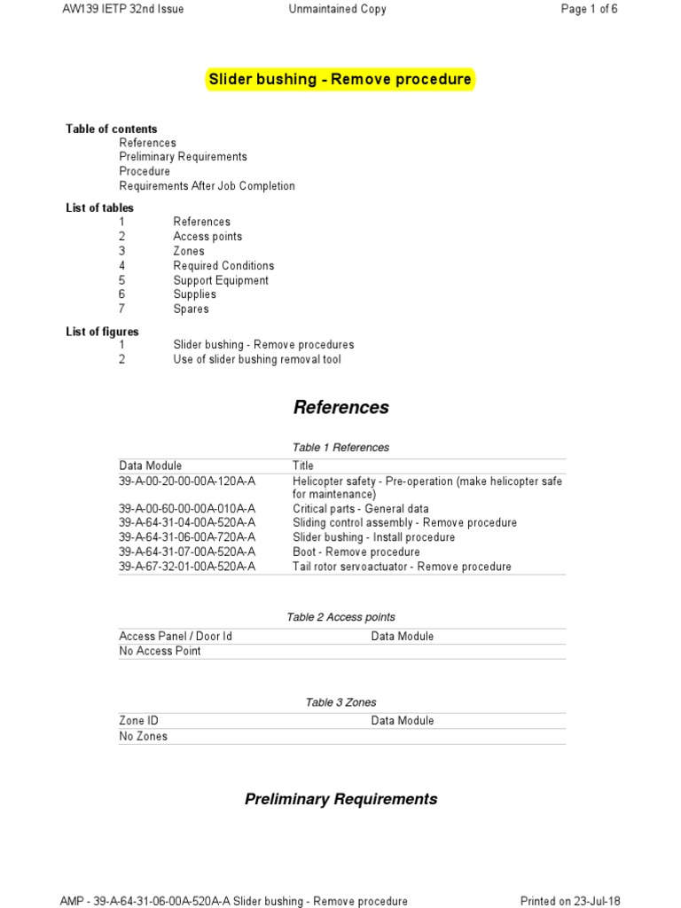 DMC 39-A-64-31-06-00A-520A-A - Slider Bushing - Removal Procedure | PDF ...
