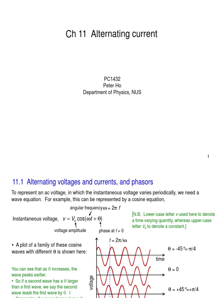 11 Alternating Current (AC) PDF | PDF | Electrical Impedance | Root ...