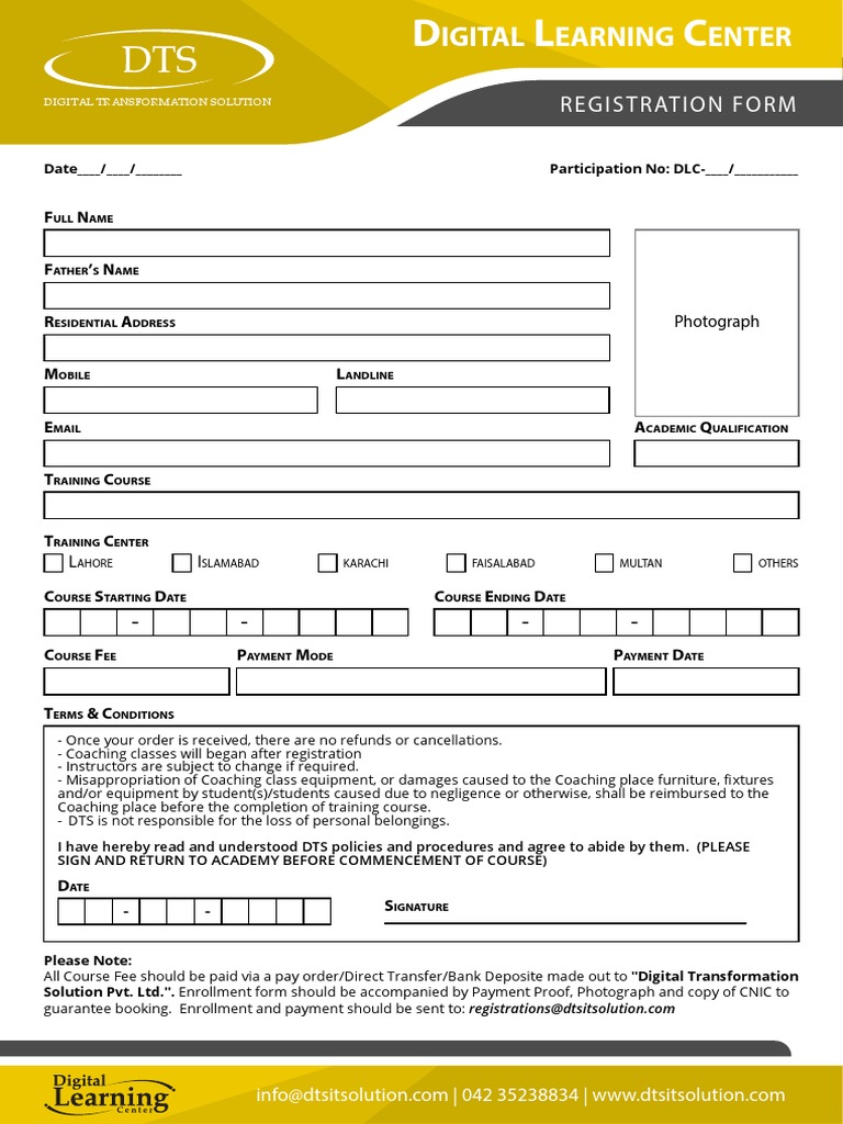 DLC Registration Form | PDF