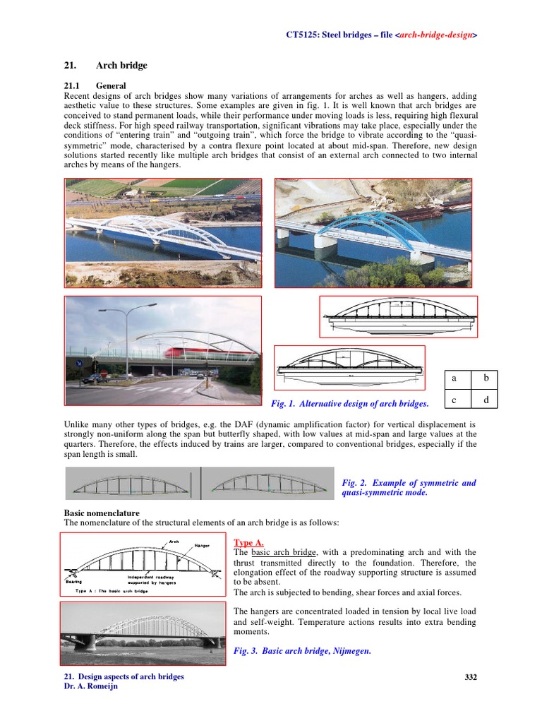 Arch Bridge Design Principles and Types | PDF | Bridge | Bending