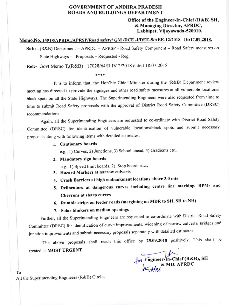 Road Safety Memo | PDF | Road Traffic Safety | Transportation Engineering