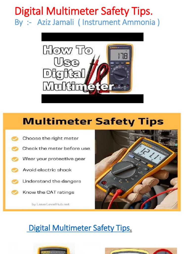 Digital Multimeter Safety Tips | PDF | Power Supply | Electrical Network