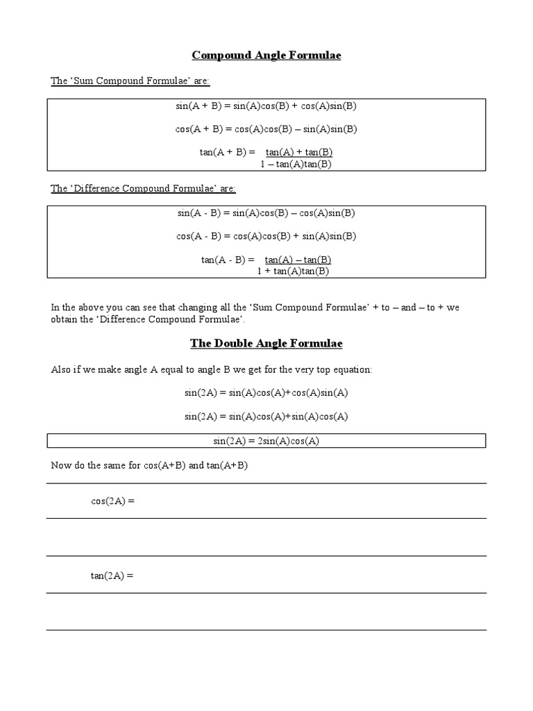 Compound Angle Formulae | Trigonometric Functions | Sine