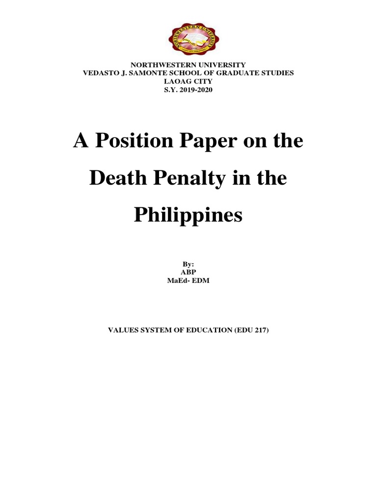 Position Paper | PDF | Capital Punishment | Punishments