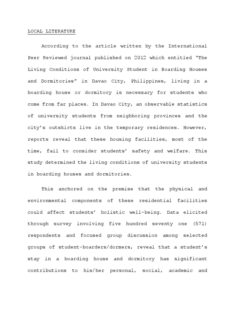 Local Literature | Download Free PDF | Dormitory | Boarding School