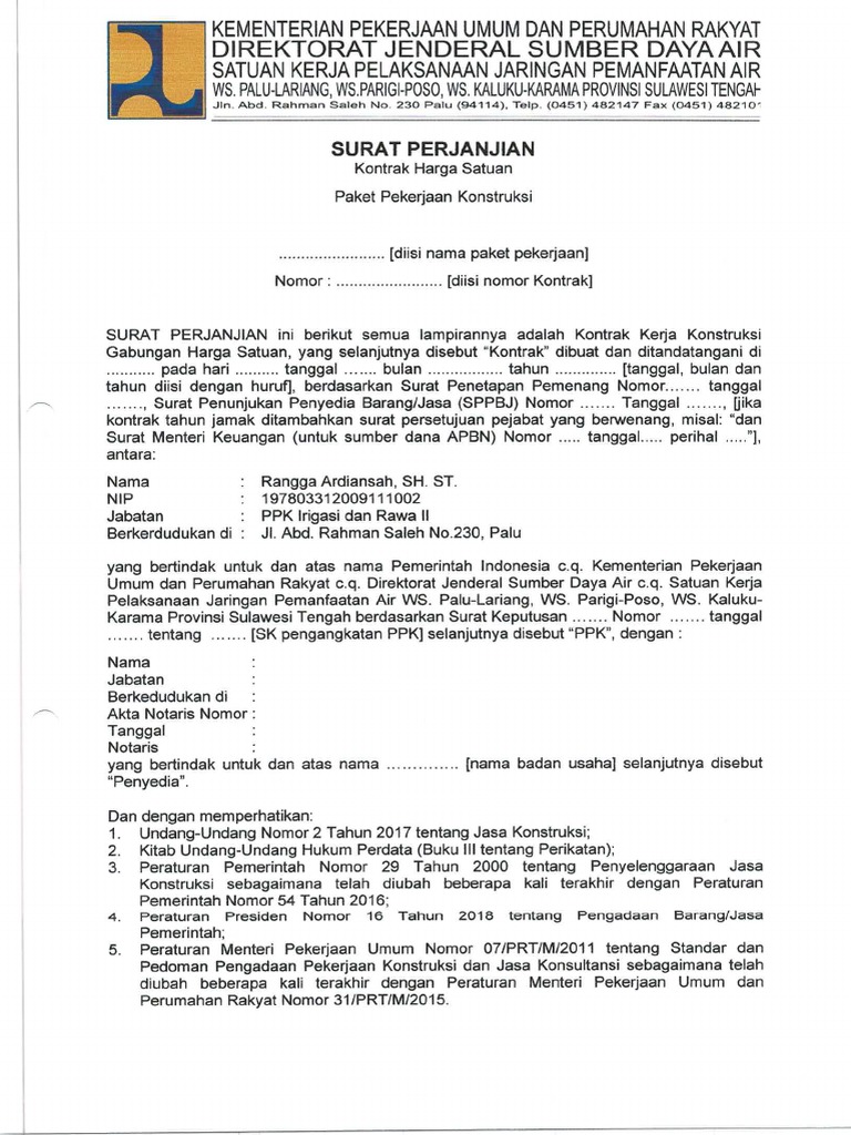 5.rancangan Kontrak Konstruksi | PDF