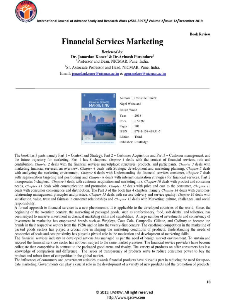 Financial Services Marketing-Book Review | PDF | Strategic Management ...